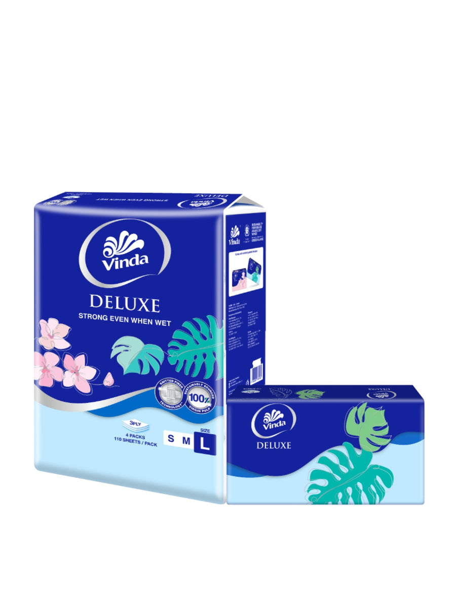 VINDA DELUXE TISSUE 3PLY (L) 110SX4 – Village Grocer - M City