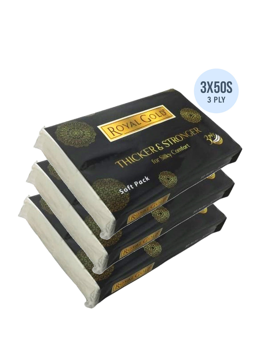 ROYAL GOLD LUX WHITE TISSUE SOFT PACK 3PLY 3X50S – Village Grocer - M City