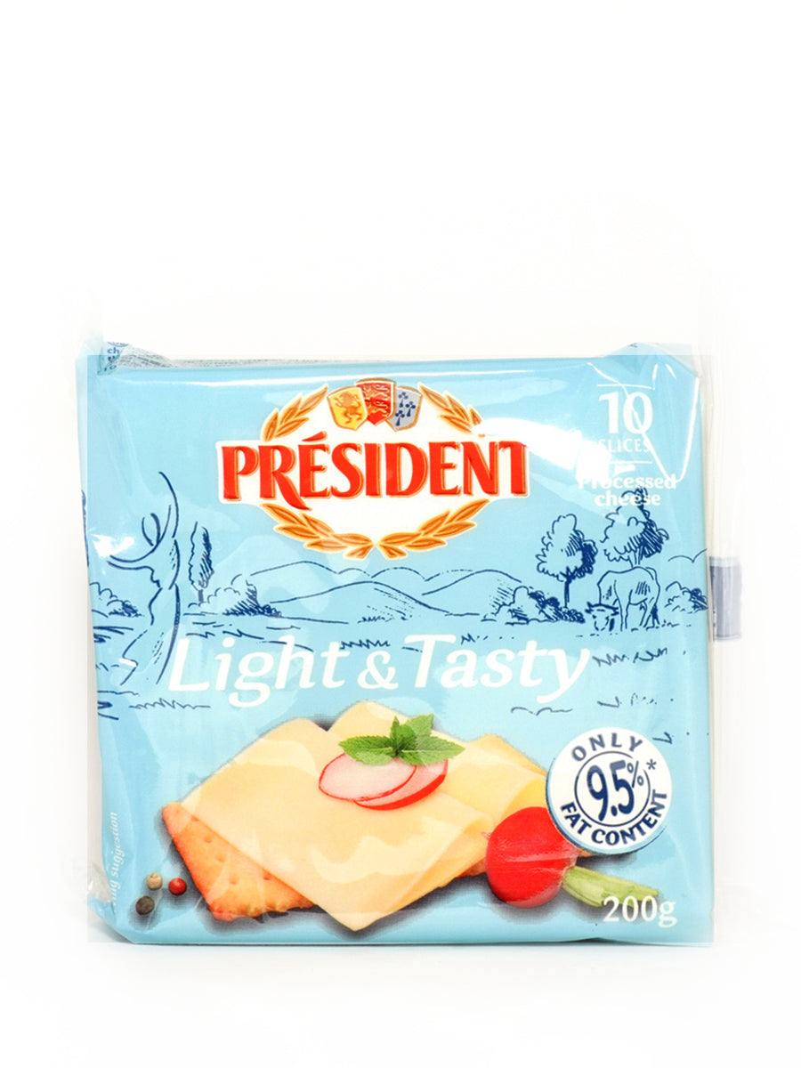 PRESIDENT LIGHT SLICE CHEESE 200GM – Village Grocer - M City