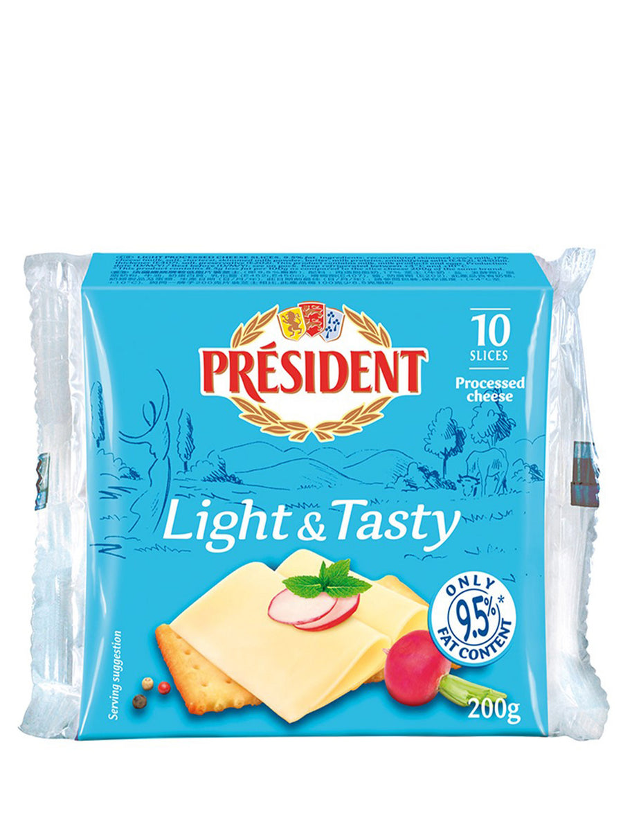 PRESIDENT LIGHT SLICE CHEESE 200GM – Village Grocer - M City