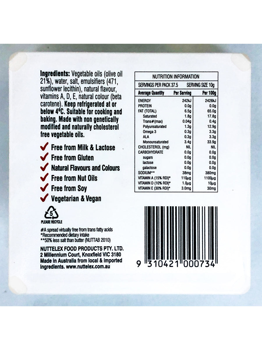 NUTTELEX OLIVE MARGARINE SPREAD 375G – Village Grocer - M City