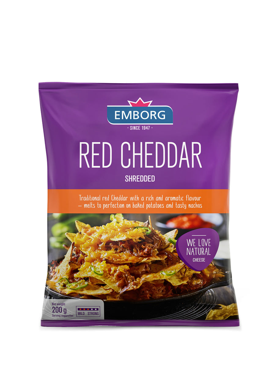 EMBORG RED CHEDDAR SHREDDED 200GM – Village Grocer - M City
