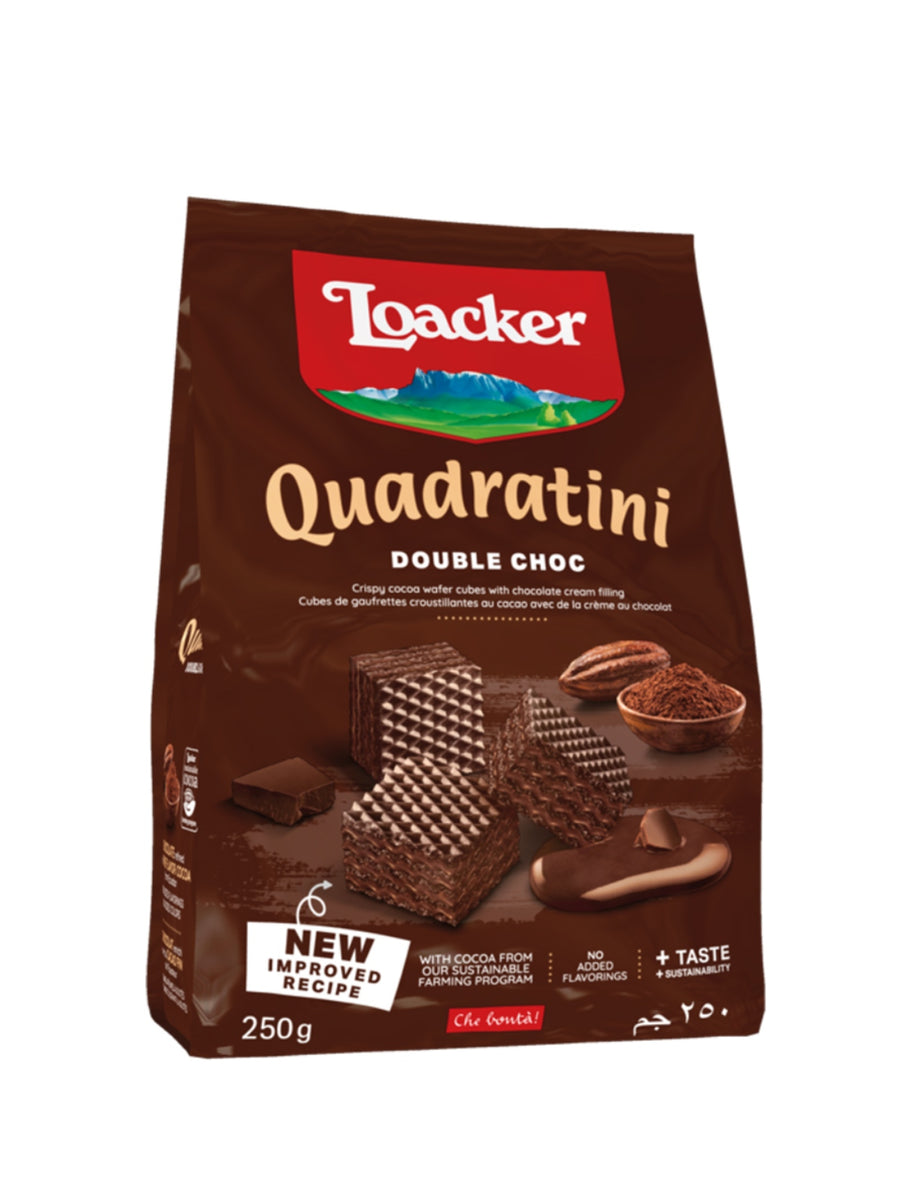 LOACKER QUADRATINI DOUBLE CHOC 250G – Village Grocer - M City