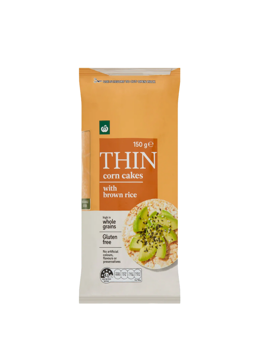 WOOLWORTHS CORN & RICE CAKES THIN 150G – Village Grocer - M City