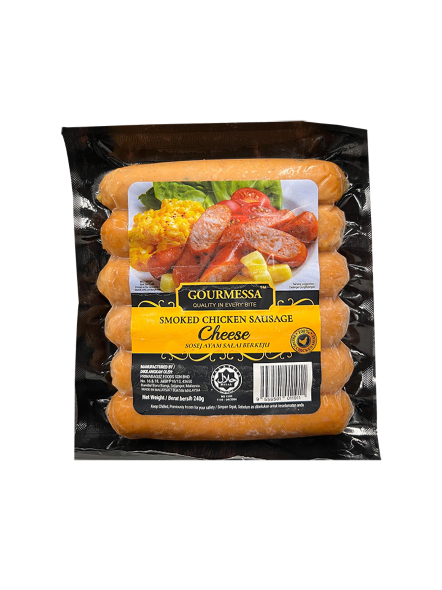 GOURMESSA SMOKED CHICKEN SAUSAGE CHEESE 240G – Village Grocer - M City