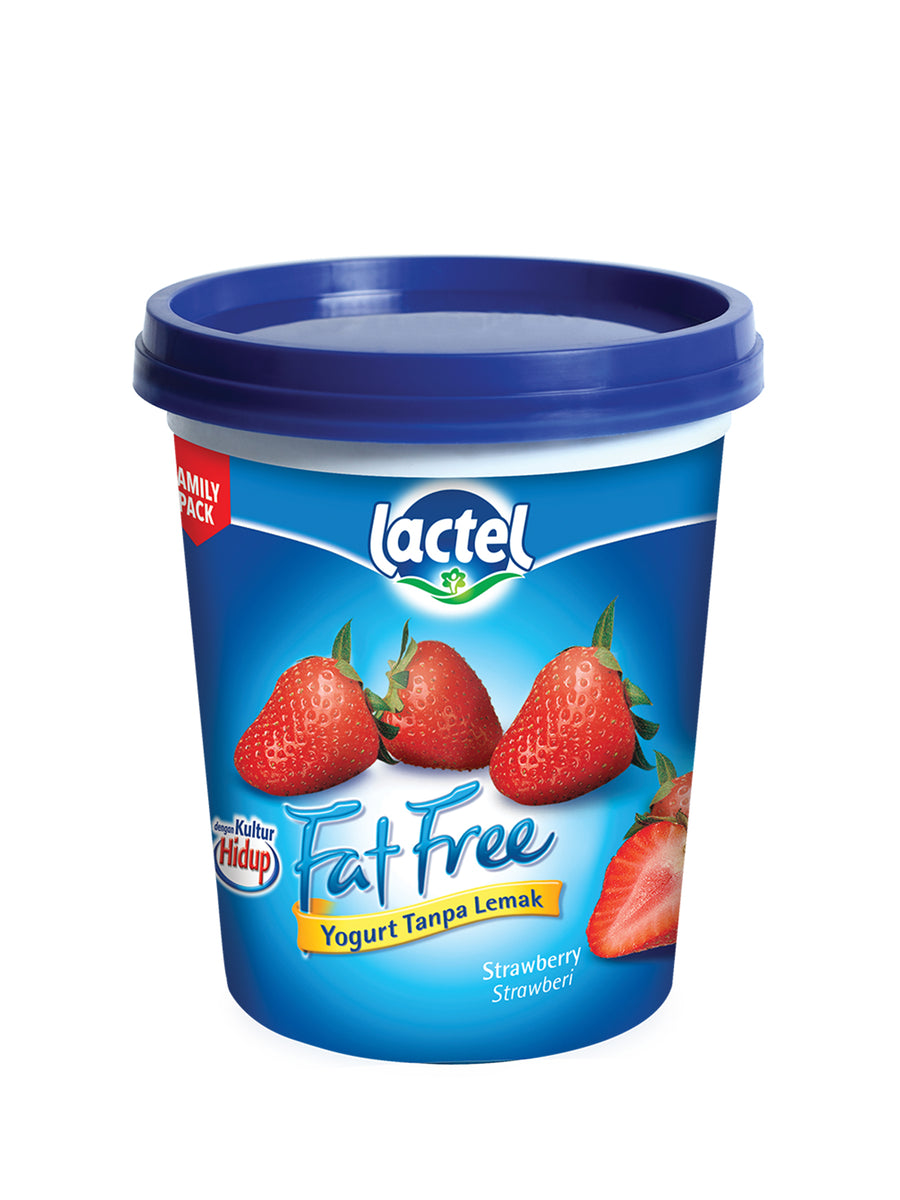 LACTEL FAT FREE YOGURT STRAWBERRY 470G – Village Grocer - M City